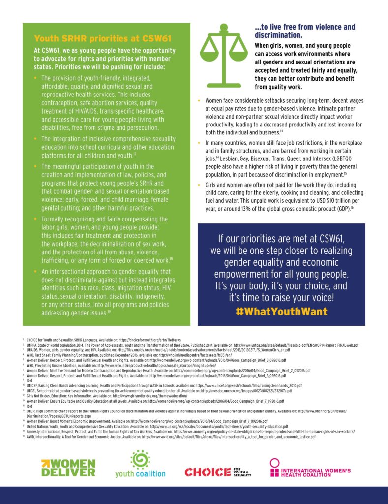Women Deliver and Partners Launch Youth SRHR Factsheet for CSW – Women Deliver