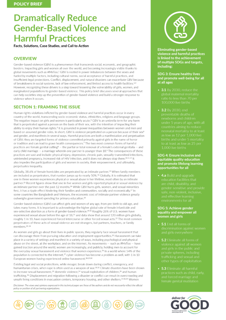 Dramatically Reduce Gender-Based Violence and Harmful Practices – Women ...